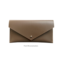 Taupe Leather Envelope Clutch Wallet | Maragold Designs